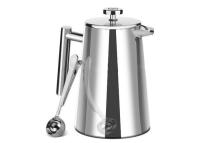 China Mirror Polished Double Wall French Press Pot 17/34oz Steel French Press Coffee Maker for sale