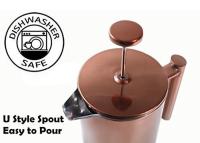 China Double Wall Metal French Press 27oz / 34oz Copper French Press Coffee Maker for sale