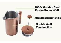 China Double Wall Metal French Press 27oz / 34oz Copper French Press Coffee Maker for sale