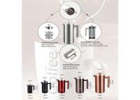China Black Color Double Wall Coffee Plunger Ss French Press Coffee Maker 27/34/51oz for sale