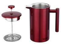China 12 - 51oz Metal French Press Coffee Maker Double Wall Keep Warm Shinny Cafetiere Coffee Filter for sale