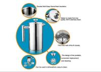 China 304 Double Wall French Press Tea Double Wall Coffee Plunger 51oz for sale