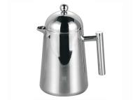 China Thermal Insulation Metal French Press 1000ml Double Wall 0.8mm 8 Cup Coffee Plunger for sale