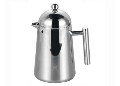 China Thermal Insulation Metal French Press 1000ml Double Wall 0.8mm 8 Cup Coffee Plunger for sale