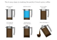 China Stainless Steel French Press Pot Laser Logo SS304 800ml / 1000ml for sale