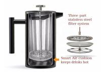China Double Walled Cafetiere 8 Cup Metal French Press Stainless Steel Coffee Maker for sale