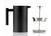 China 1000ml 34oz Stainless Steel French Press Coffee Pot Double Wall Matte Black Color for sale