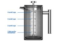 China 1000ml 34oz Stainless Steel French Press Coffee Pot Double Wall Matte Black Color for sale