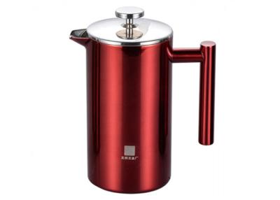 China 1000ml 34oz Red Color Paint Double Wall Stainless Steel French Press With Extra Filters for sale