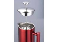 China 1000ml 34oz Red Color Paint Double Wall Stainless Steel French Press With Extra Filters for sale