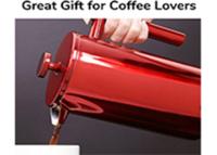 China 1000ml 34oz Red Color Paint Double Wall Stainless Steel French Press With Extra Filters for sale