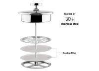 China 17 Ounce 500ml 4 Cups French Press Coffee Pot Double Wall Hand Press Coffee Maker for sale