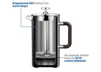 China 1500 Ml/ 1.5 Liter Double Wall French Coffee Press 0.8mm Thickness for sale