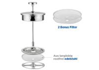 China 1500 Ml/ 1.5 Liter Double Wall French Coffee Press 0.8mm Thickness for sale