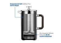 China 350ml - 1500ml Double Wall Coffee Plunger Large French Press Coffee Maker for sale