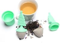 China Christmas Tree Shaped Silicone Loose Leaf Tea Infuser 25g 11.5x5.5x5.5cm for sale
