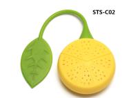 China 18.5x5x2cm Lovely Lemon Shape Loose Leaf Silicone Tea Strainer Safe Food Grade SSTI04 for sale