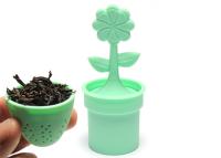 China Flower Shape Silicone Tea Infuser Loose Leaf Tea Filter 11.5x5.5x5.5cm for sale