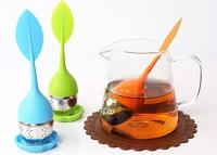 China BPA Free Stainless Steel Cup Tea Infuser / Tea Leaf Infuser Silicone Handle for sale