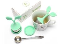 China Silicone Sprout Hot Tea Bag Strainer With Basket Fine Hole Mesh SGS hot tea strainer for sale