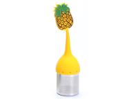 China Lovely Pineapple Shape Silicone Tea Bag Strainer Filter Ss Tea Strainer for sale