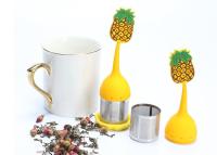 China Lovely Pineapple Shape Silicone Tea Bag Strainer Filter Ss Tea Strainer for sale