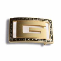 China Custom Belt Buckle Hardware Clasp Embossed Round Metal Strap for sale