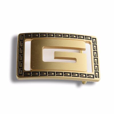 China Custom Belt Buckle Hardware Clasp Embossed Round Metal Strap for sale