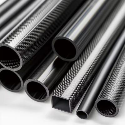 China Chinese Factory Custom Shape 3K Carbon Fiber Tube,CNC Cutting Carbon Fiber Pole for sale