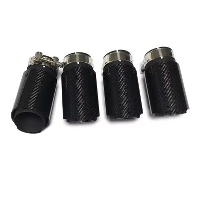 China Universal Exhaust Pipe M Performance Dual Carbon Fiber Black Stainless Steel Muffler Tips for BMW modify for sale