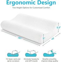 China Custom LOGO Ergonomic Sleeping Cervical Orthopedic Memory Foam Bed Pillows For Sleeping Comfortable for sale