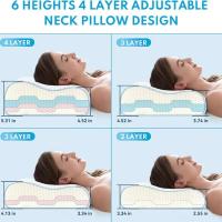 China 4-Layer Adjustable Memory Foam Pillow for Sleeping Ergonomic Contour Cooling Pillow for Back and Side Sleepers for sale