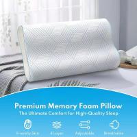 China 4-Layer Adjustable Memory Foam Pillow for Sleeping Ergonomic Contour Cooling Pillow for Back and Side Sleepers for sale