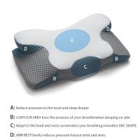 China Custom Shaped Cervical Orthopedic Smart Gray Memory Foam Sleeping Neck Bed Memory Foam Pillow for sale