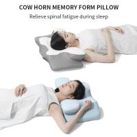 China Custom Shaped Cervical Orthopedic Smart Gray Memory Foam Sleeping Neck Bed Memory Foam Pillow for sale