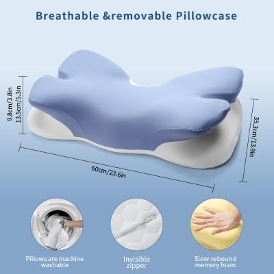 China 1.36kg Contoured Memory Foam Pillow Support Level Neck And Head Washable Cover Yes for sale