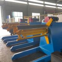 China 5 Ton Hydraulic Decoiler Machine for Metal Steel Coils 900-1250mm Width with 4kW Power and Loading Cart for sale