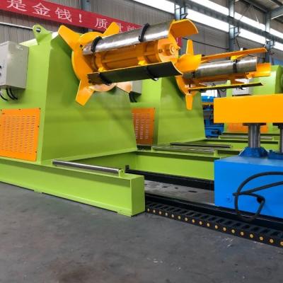 China 10Tons Hydraulic Decoiler with Loading Cart - 220V 1250mm Feeding Width Digital Display for sale