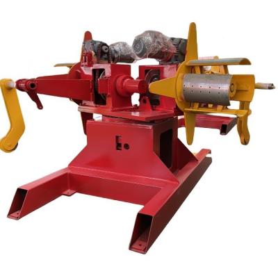 China 5 Ton Hydraulic Decoiler Machine for Metal Steel Coils 900-1250mm Width with 4kW Power and Loading Cart for sale