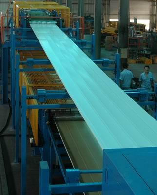 China Steel Continuous PU Sandwich Panel Production Line - 7300x1600x1200mm, 5.5KW, PLC Control for sale