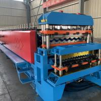 China Double Layer Roll Forming Machine for Glazed Tile & Corrugated Panel Metal Roofing 0.3-0.8mm Thickness 5.5kW Motor for sale