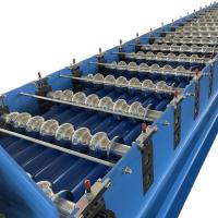 China PLC Controlled Electric Corrugated Steel Panel Roll Forming Machine 10-15m/min Speed 0.3-0.8mm Thickness for sale