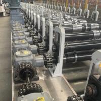 China Trapezoidal Roofing Sheet Roll Forming Machine 0.3-0.8mm Thickness 25m/min Speed for sale