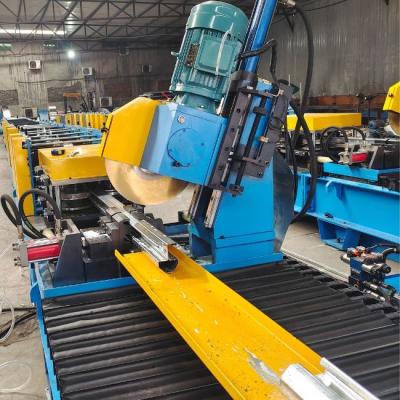 China 7.5kw Blue Storage Rack Roll Forming Machine with Panasonic PLC - 4-6 m/min Production Speed, 11×1.2×1.4m Dimensions for sale
