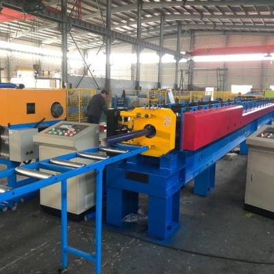 China 7.5KW PLC Controlled Gutter Downspout Roll Forming Machine with 0.4-0.8mm Material Capacity and GCr15 Steel Rollers for sale