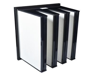 China V-type Air Filter with F7 F8 F9 Efficiency and Fiber-glass Material for PM2.5 Removal in Commercial Industrial Applications for sale