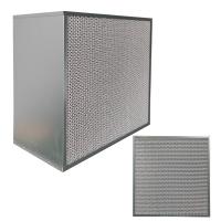 China 99.95% Filtration Efficiency HEPA Pleated Air Filter with Galvanized GI Frame and Double Layer Protective Mesh for sale