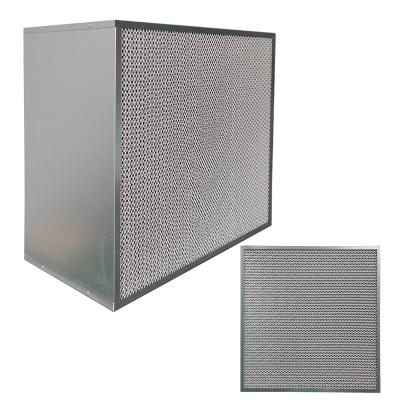 China 99.95% Filtration Efficiency HEPA Pleated Air Filter with Galvanized GI Frame and Double Layer Protective Mesh for sale