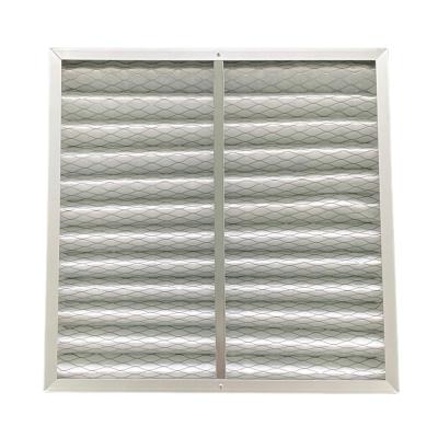 China Deep Primary Efficiency Pleated Panel Furnace G4 Air Filter with Washable Fiber and Aluminum Frame for Rust Prevention for sale