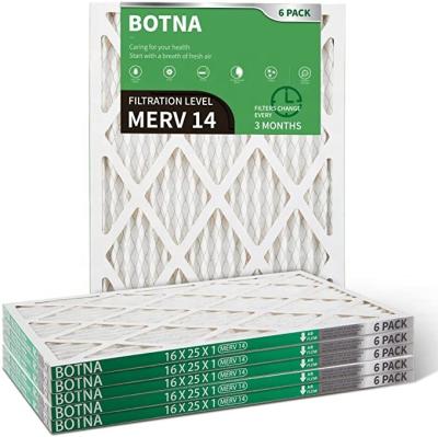 China BOTNA 20x20x1 MERV 14 Pleated Air Filter for HVAC and Furnace Applications for sale